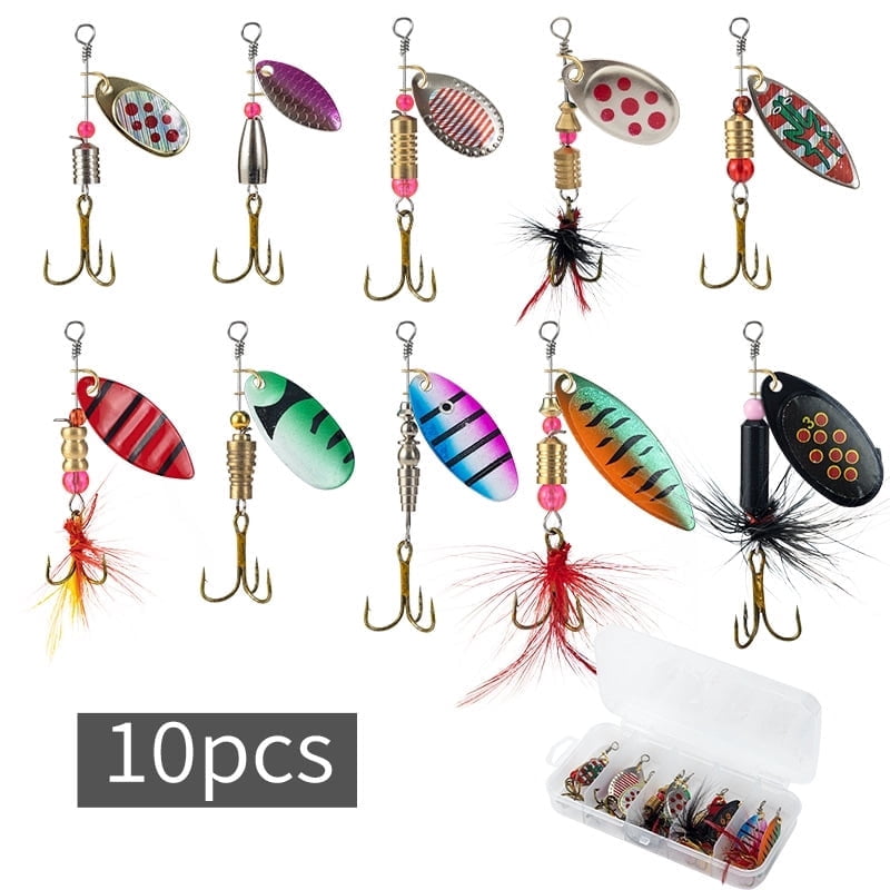 10 pcs Fishing Lures,Spin Composite Sequins Metal Lure,Fake Bait ...
