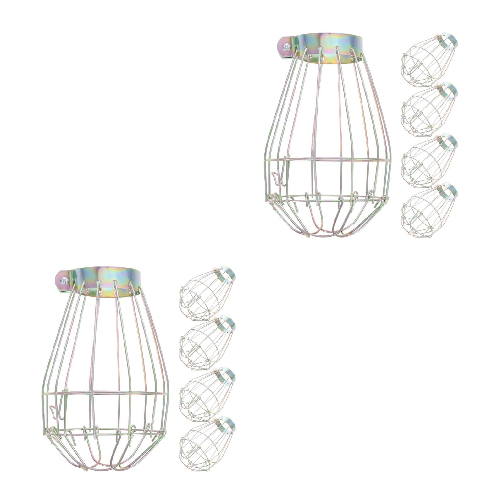 10 pcs Industrial Clamp on Metal Bulb Guard Cage Vintage Wire Lampshade ...