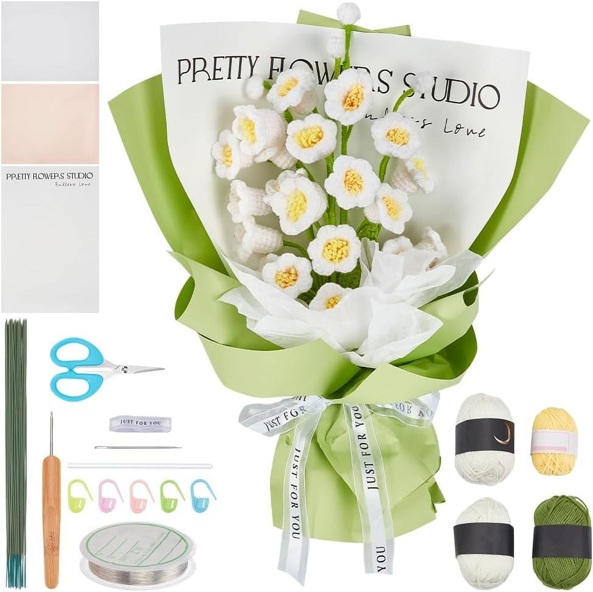 10 pcs Lilies of The Valley Crochet Kits Beginners Complete Flower Crochet Kits Adults Starters ...