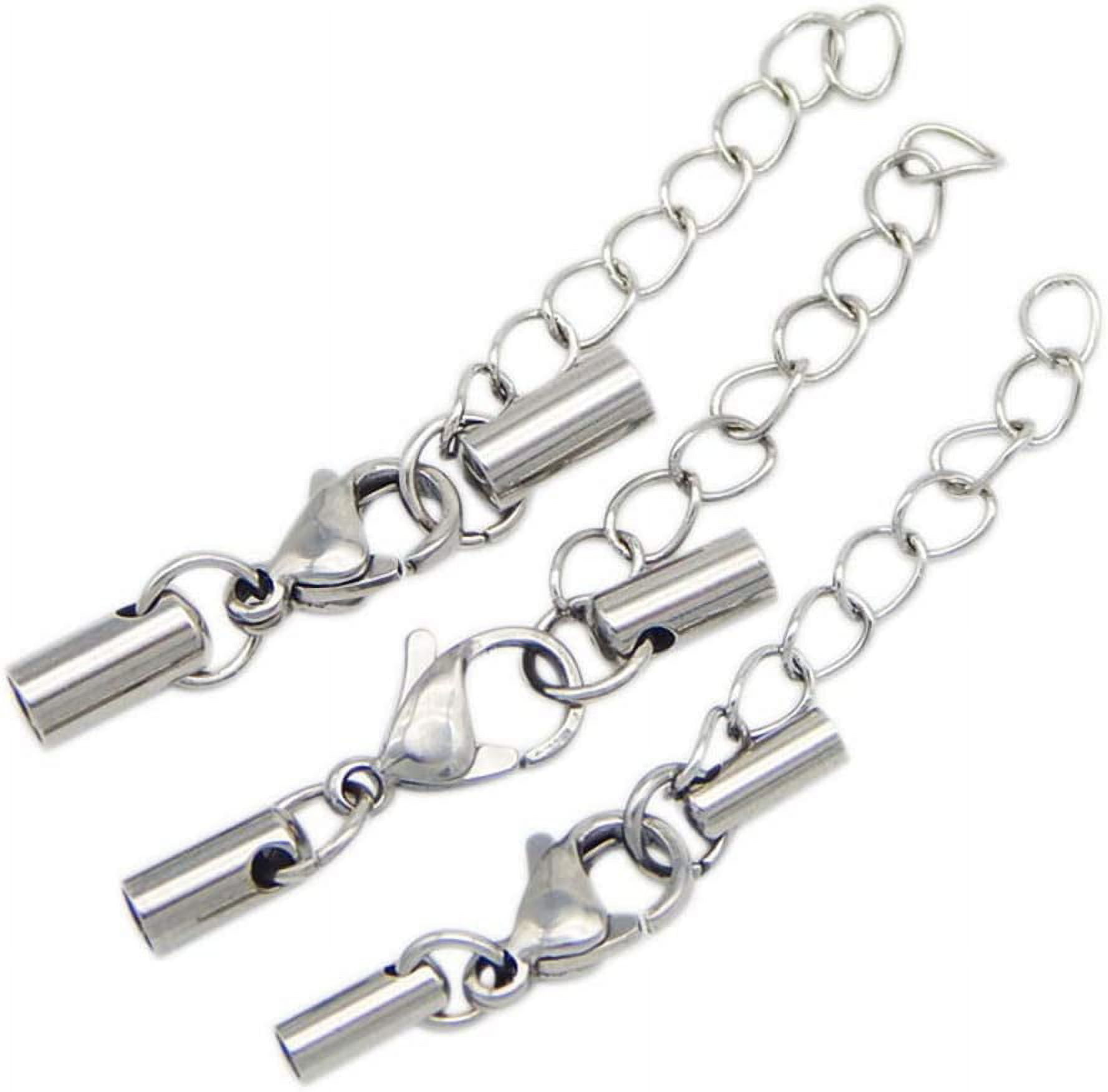 10 pcs Lobster Clasp, Stainless Steel Jewelry Clasps Leather Cord End ...