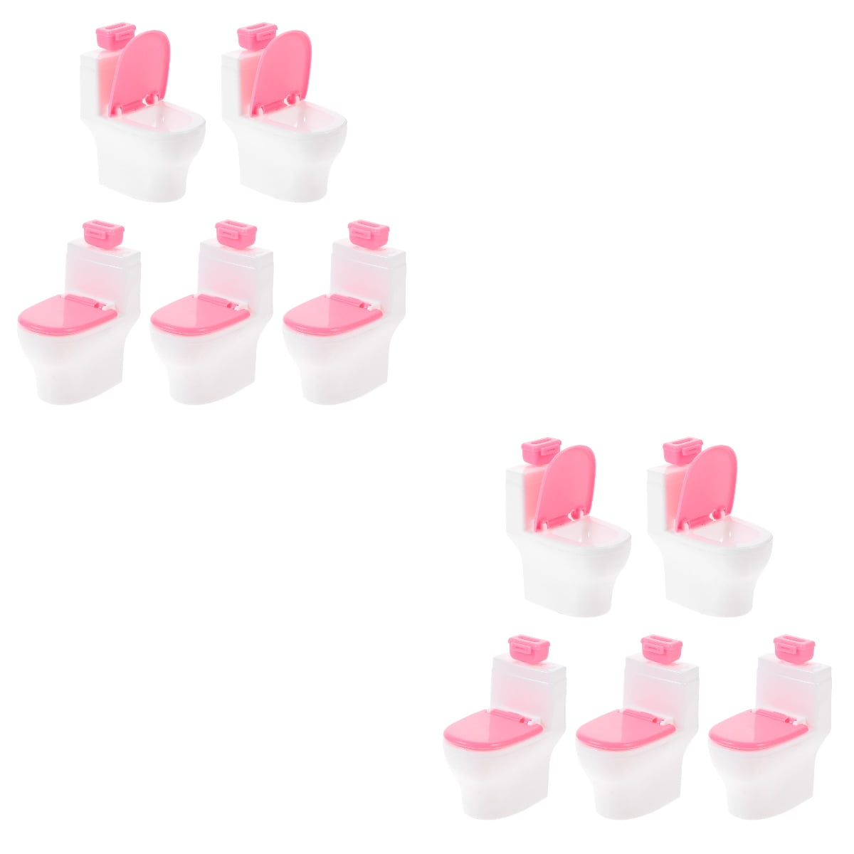 10 pcs Mini Toilet Seat Toy Doll House Mini Plastic Furniture Model ...