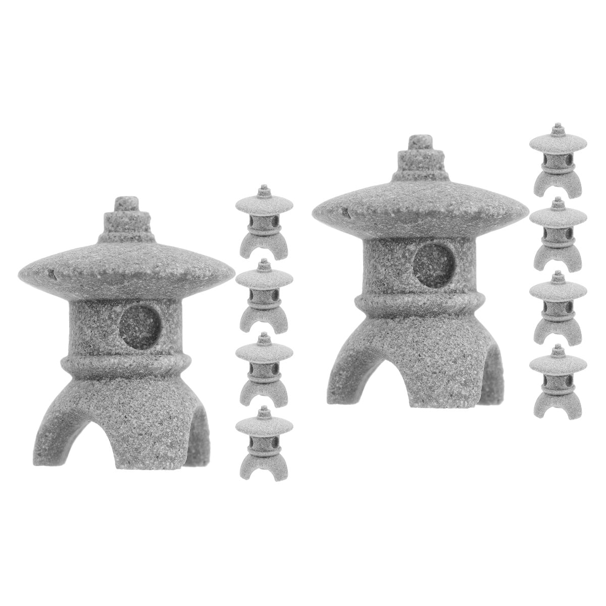 10 pcs Miniature Pavilion Statues Mini Pagoda Statue Garden Fairy ...