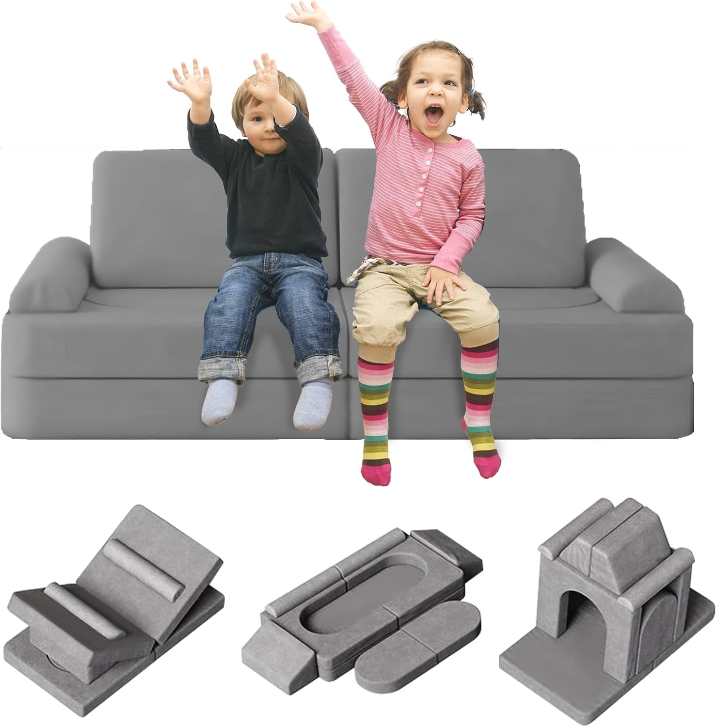 10 pcs Modular Kids Play Couch, Toddlers Play Couch for Fun Play Time ...