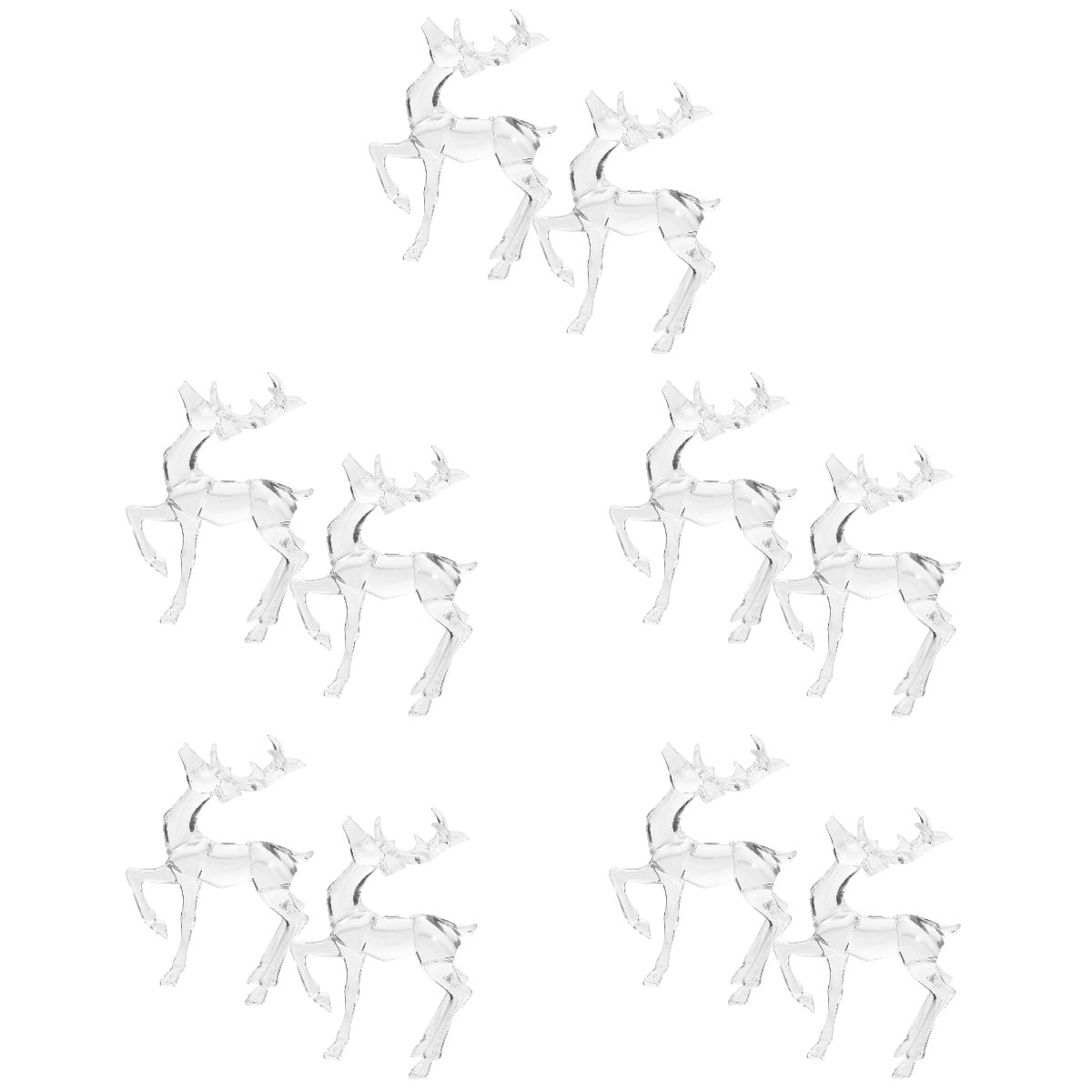 10 pcs Plastic Christmas Reindeer Ornament Holiday Party Deer Figurine ...