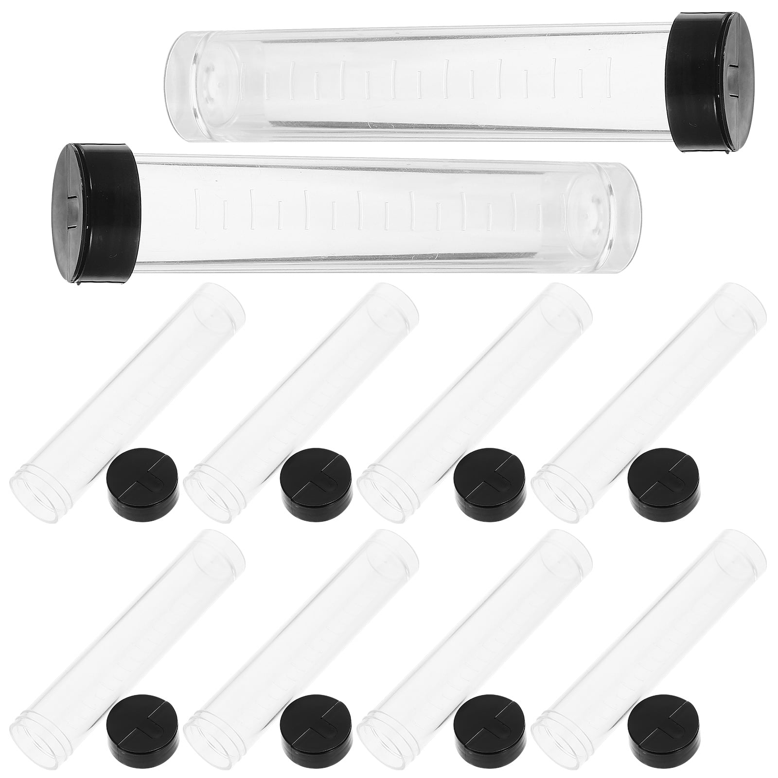 10 pcs Clear Plastic Storage Tube Reusable Transparent Tube with Lids ...