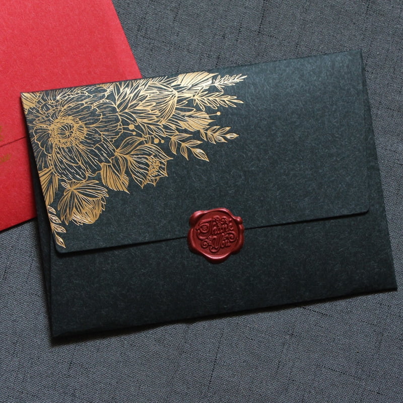 10 pcs/batch high quality pearl envelopes wedding invitation with ...