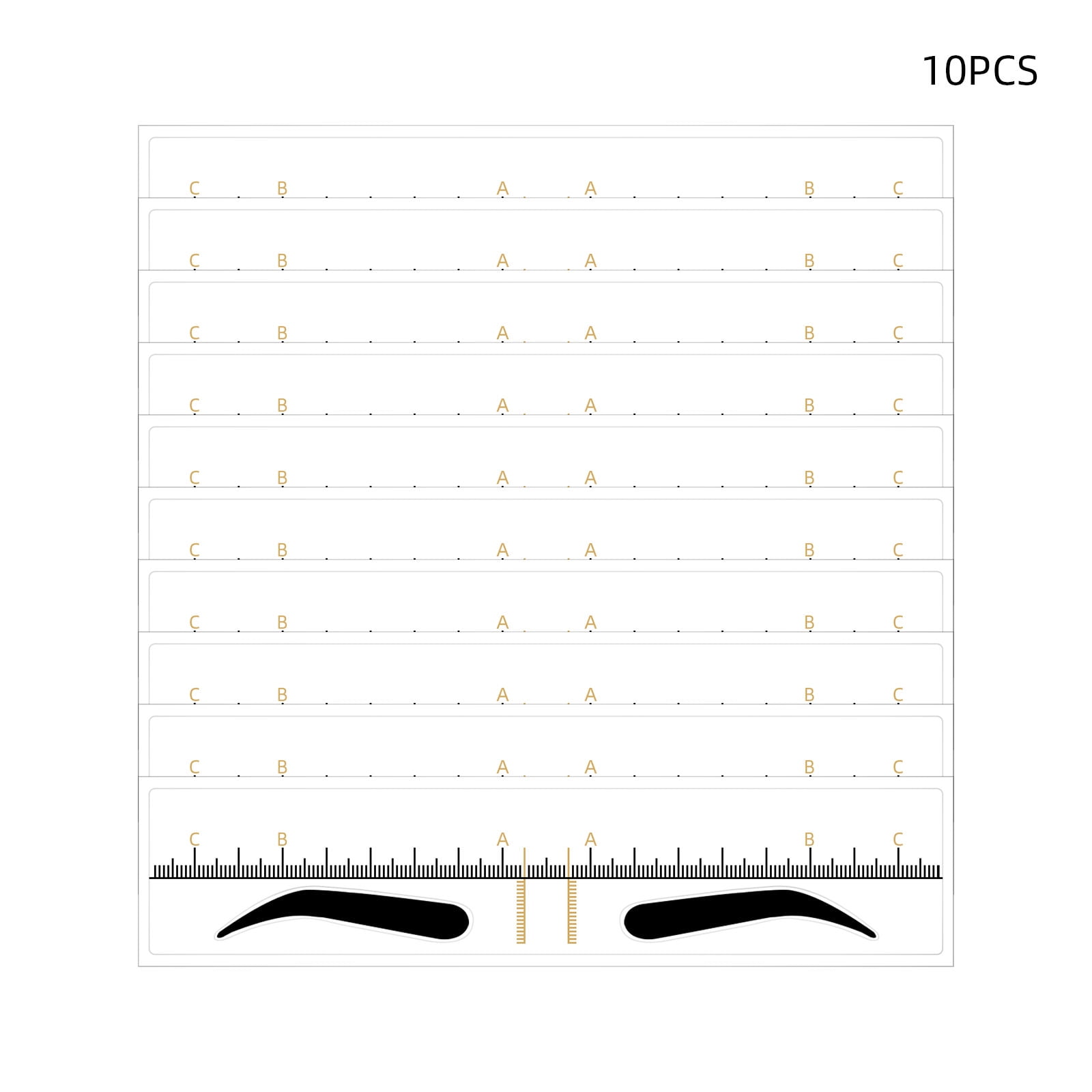 10 pcs wide Eyebrow Ruler, Eyebrow Stencil Microblading Ruler ...