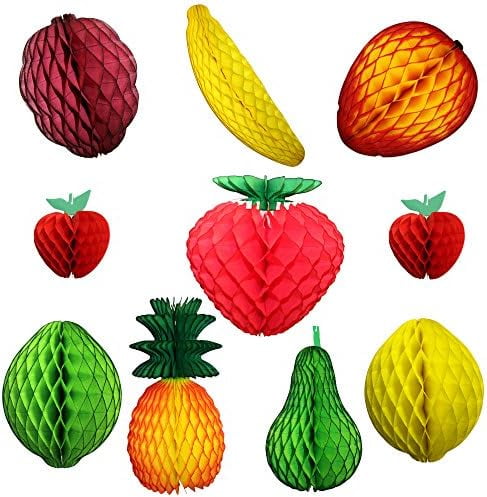10-piece Assorted Large Honeycomb Tissue Paper Fruit Decorations$$Art ...