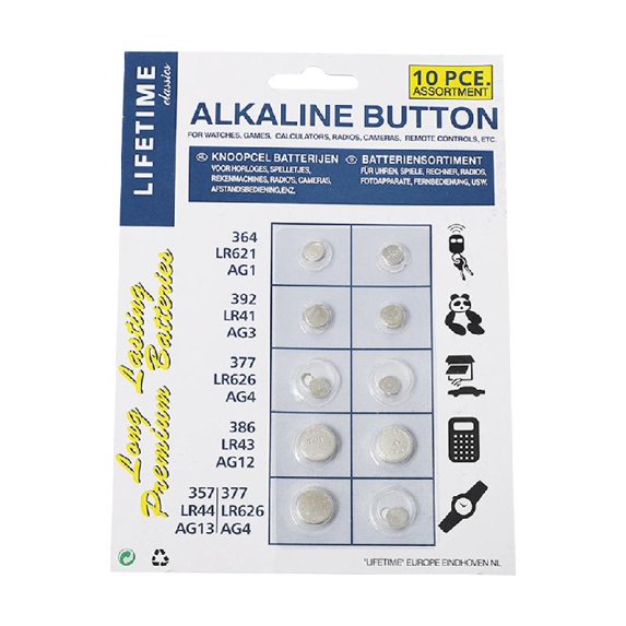 10-piece Watch Button Coin Cell Battery AG4 Alkaline Batteries for Toy ...
