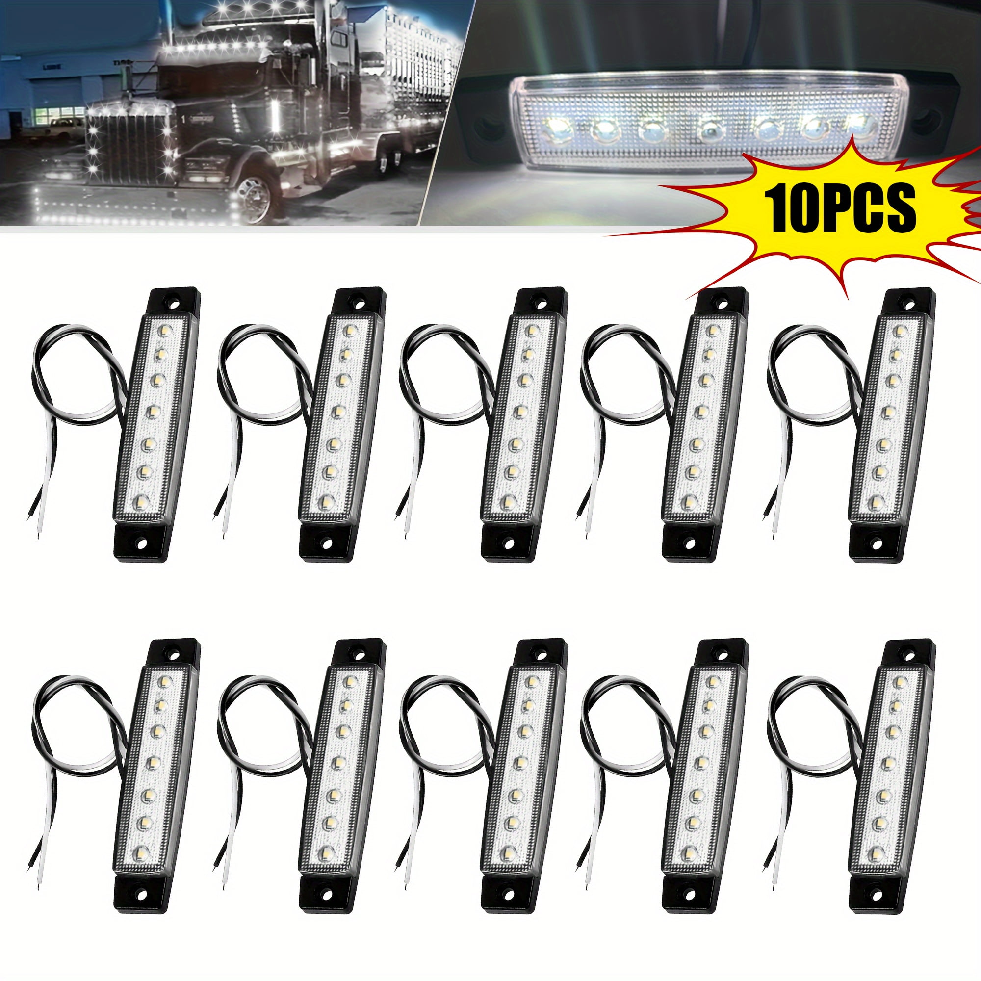 10 piece set of LED indicator lights -7-LED gap, tail lights, and ...
