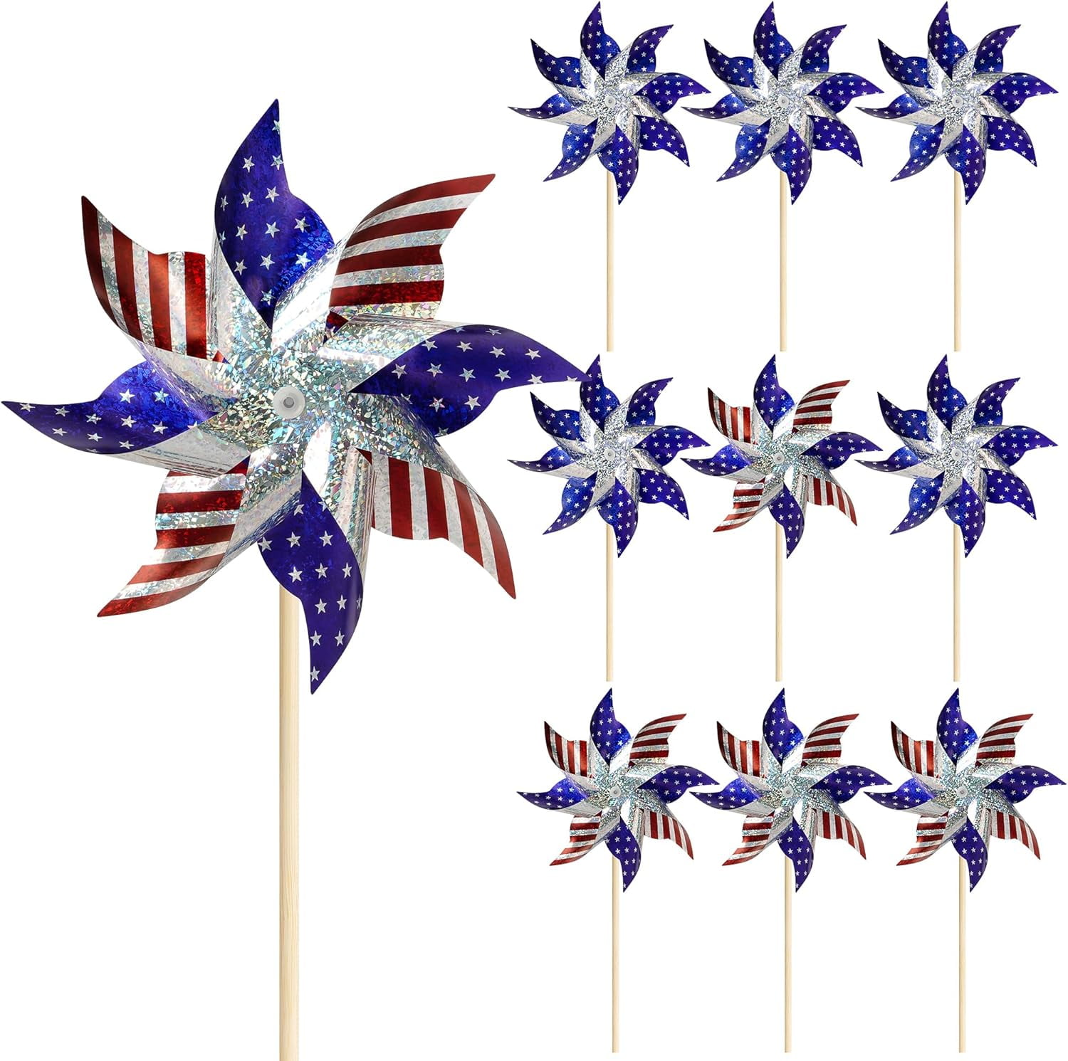 10 piece set of reflective windmills - Windmill outdoor bird repellent ...