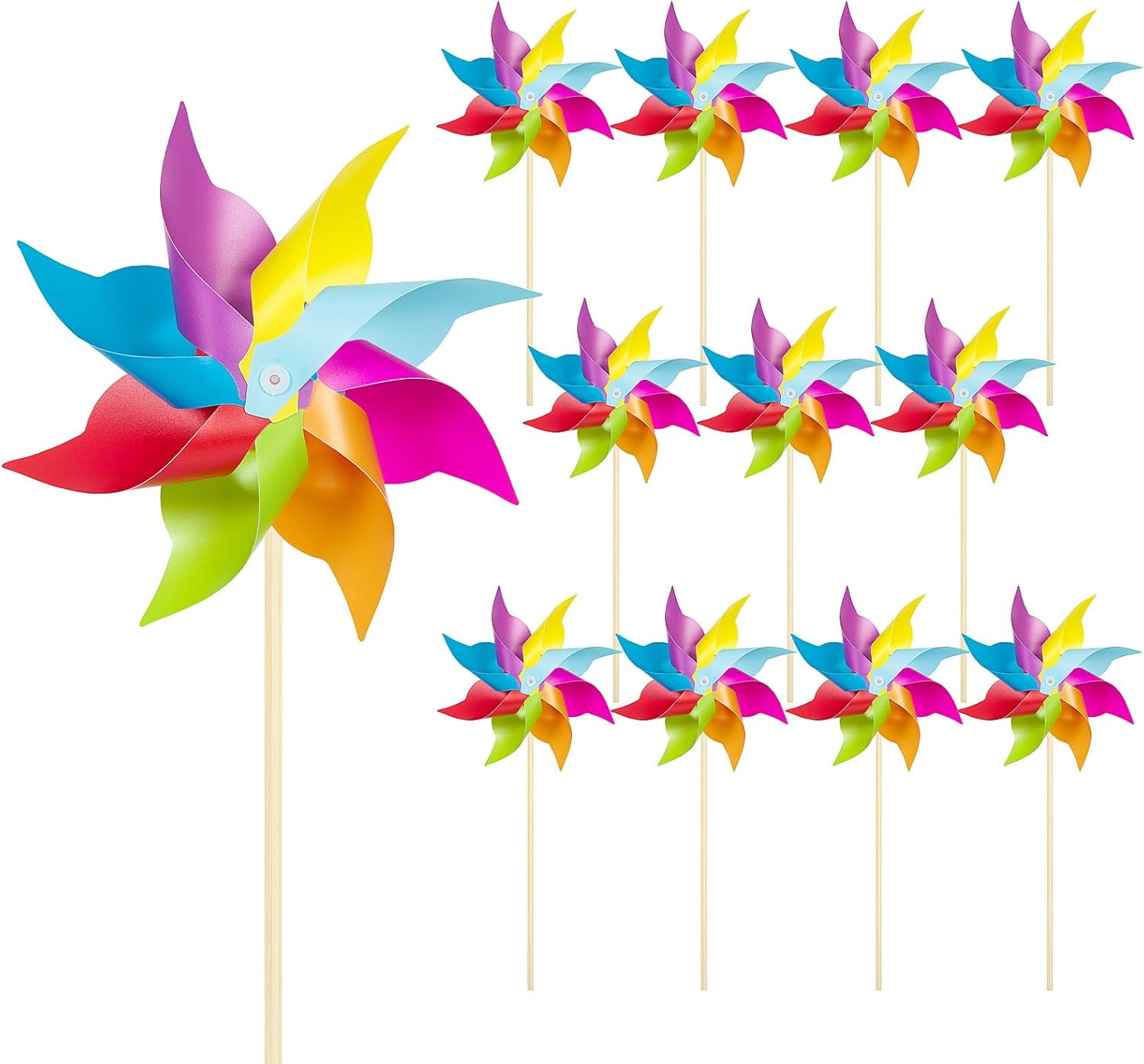 10 piece set of reflective windmills - Windmill outdoor bird repellent ...