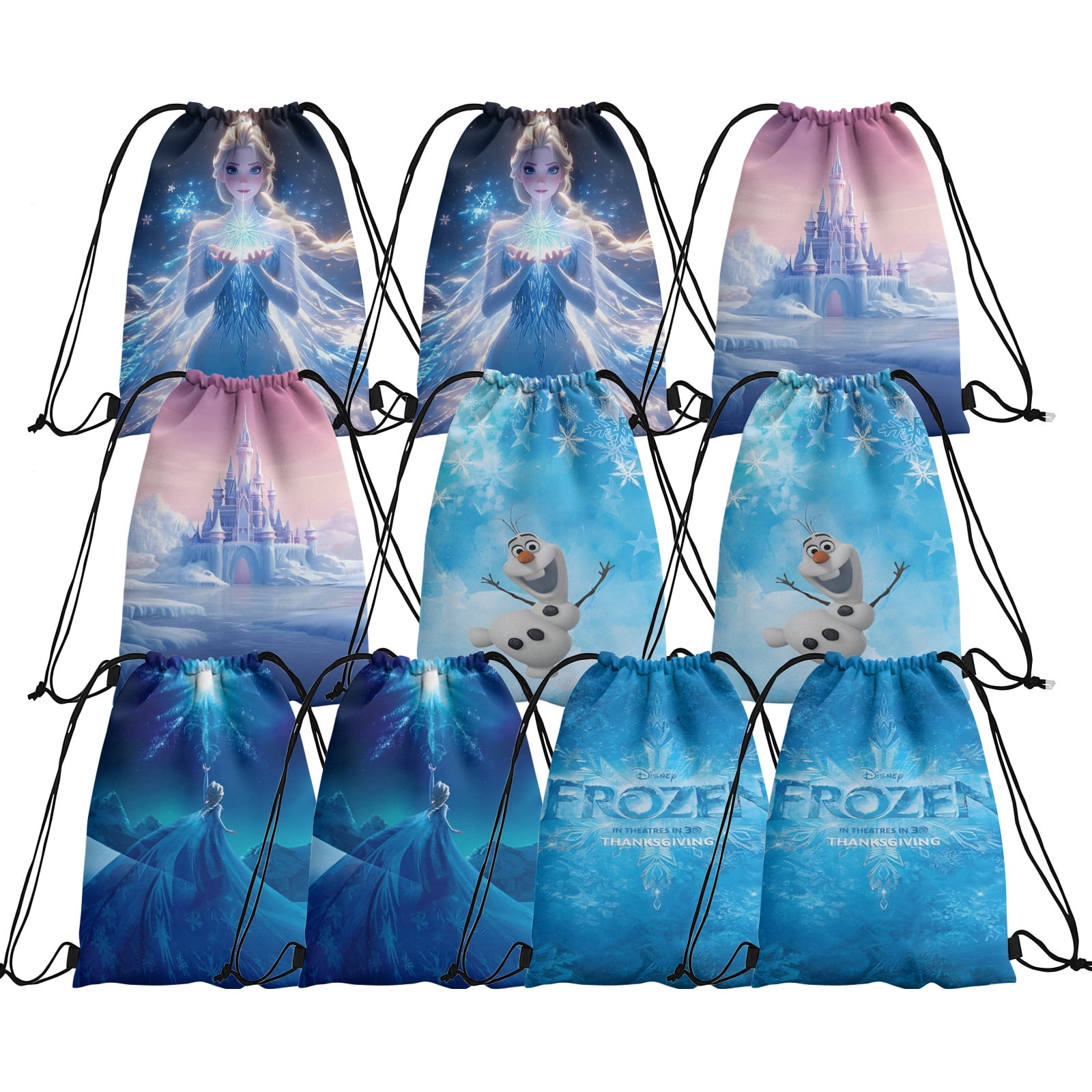 10 pieces Frozen Candy Drawstring Bag Frozen Drawstring Goodie Favor ...