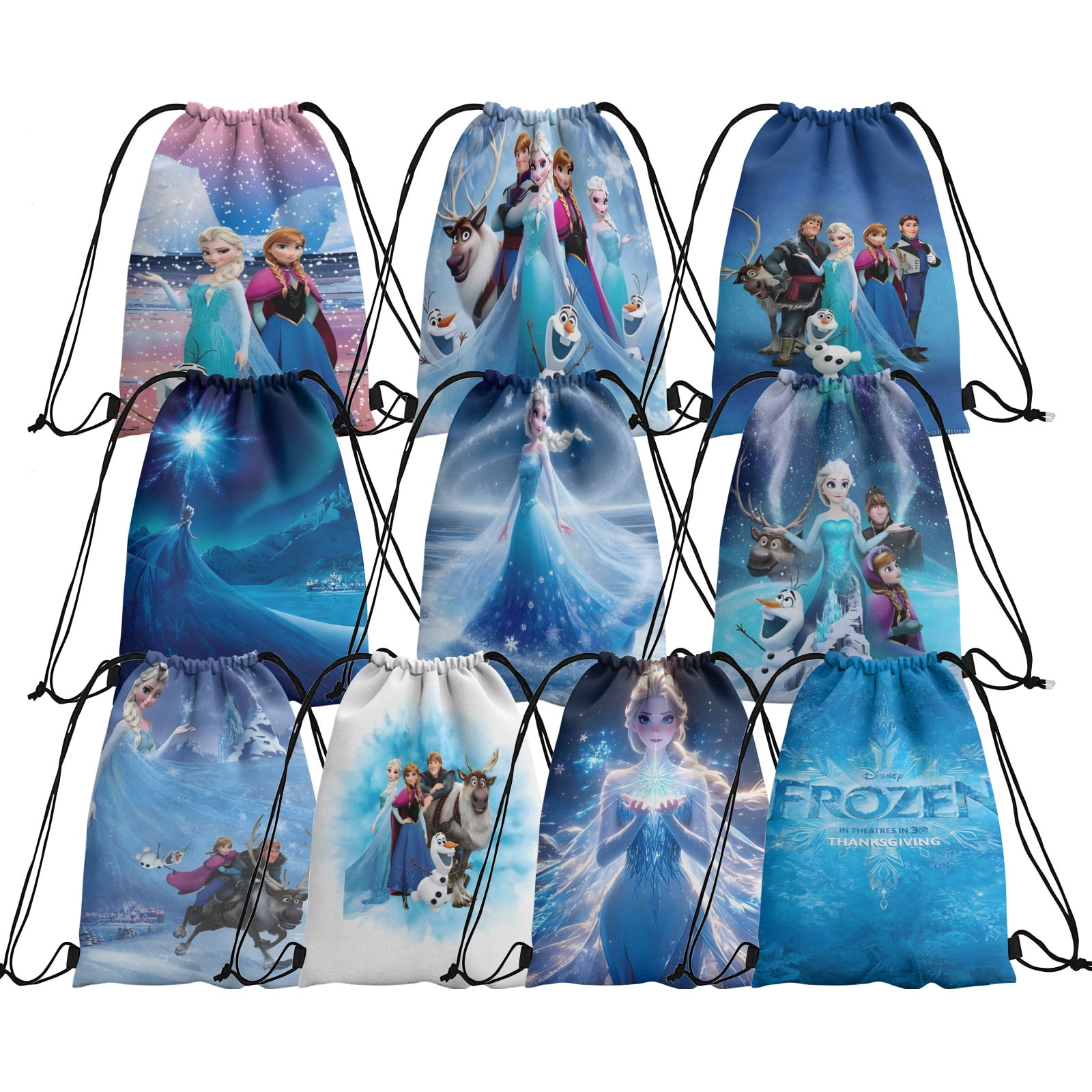 10 pieces Princess Candy Drawstring Bag Elsa Drawstring Goodie Favor ...