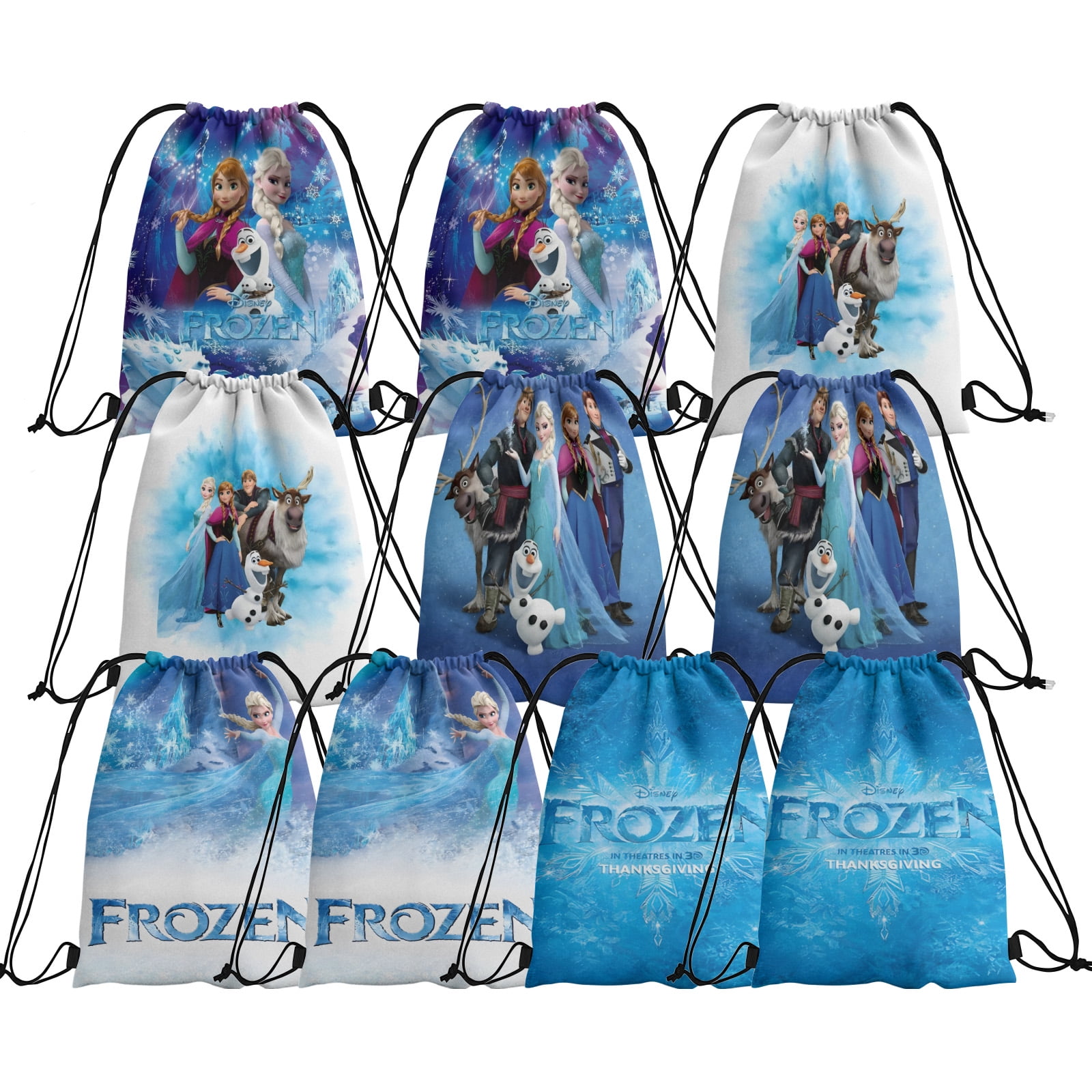 10 pieces Princess Candy Drawstring Bag Elsa Drawstring Goodie Favor ...