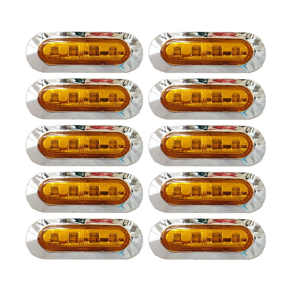 10 pieces of amber SMD 4 LED truck side marker lights, gap lights ...