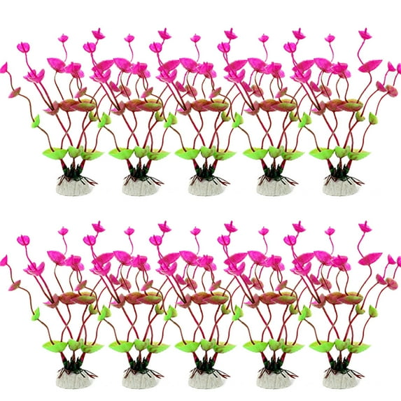 10 pieces of plants in aquarium, fish decorated with colorful ...