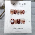 10 pieces sub-size kitty cat diamond manicure, cow pattern nail patch ...