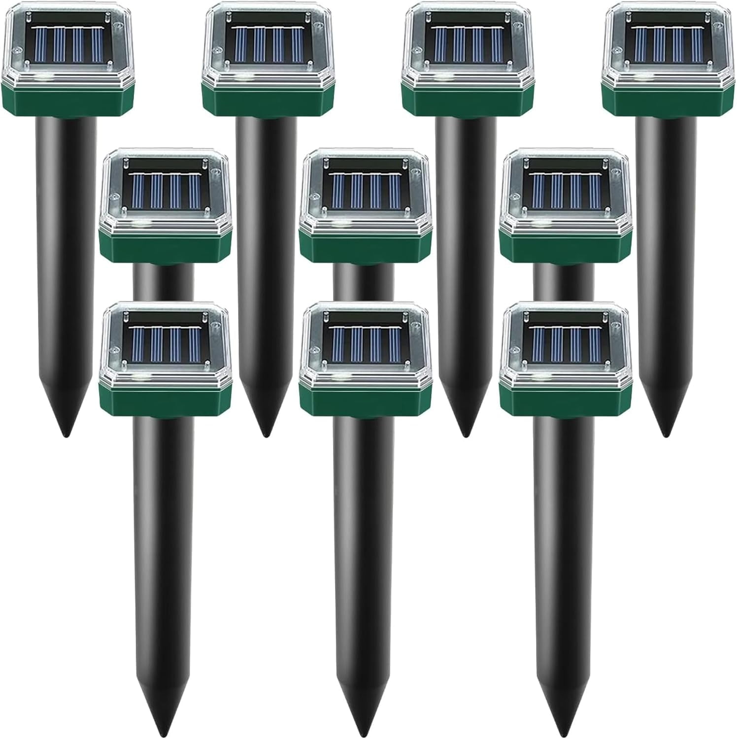 10 pk Mole Repellent Gopher Repellent Solar Snake Repellent Ultrasonic ...