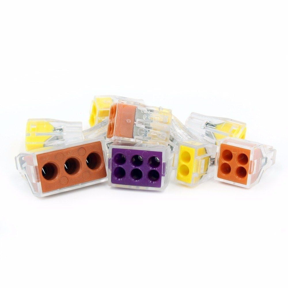 10/pk assorted Port Quick Push In Wire Connectors 24A 400V Conductor ...