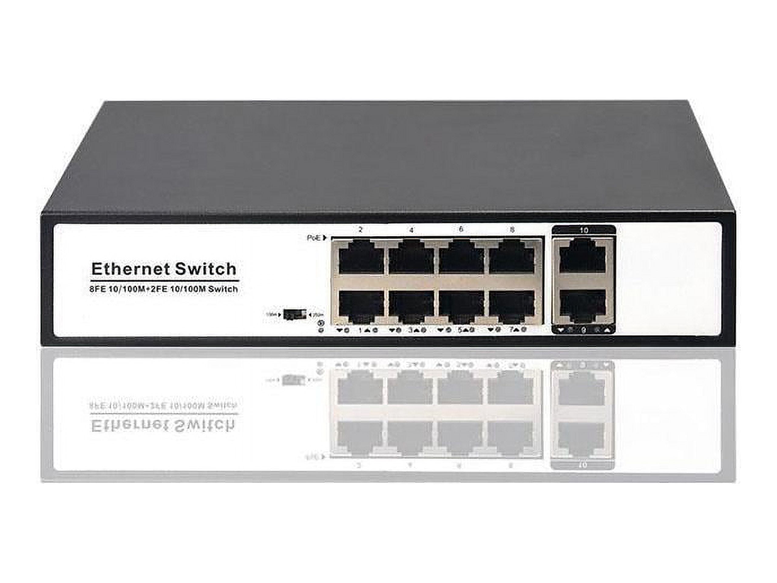 10-port intelligent POE switch 100Mbps With 8+2 100M monitoring - Smart ...