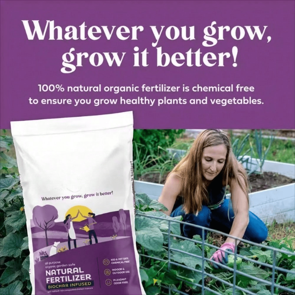 10 pounds of organic fertilizer biochar mixed with chicken manure, a ...