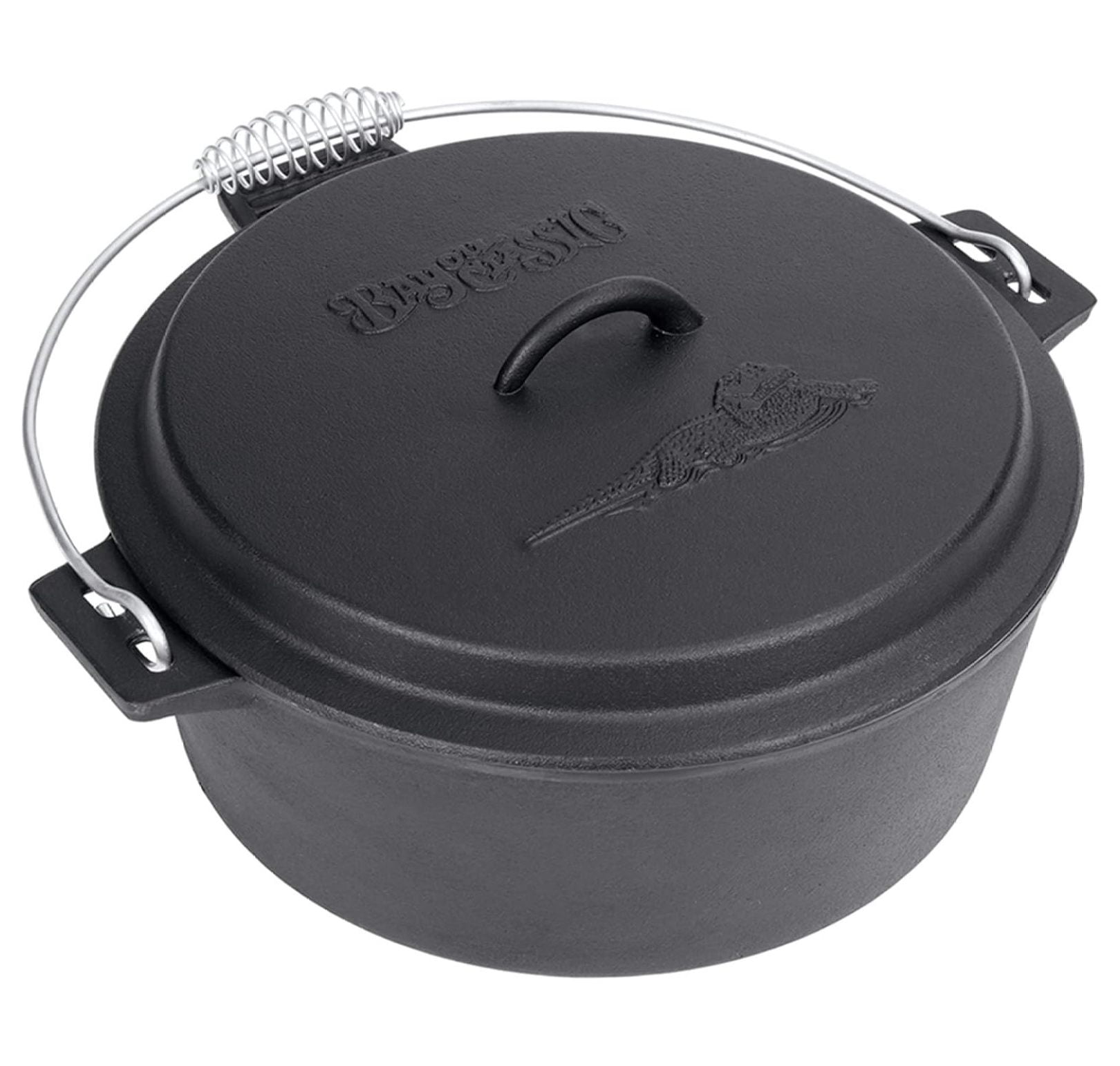 10-qt Pre-Seasoned Cast Iron Chicken Fryer Features Cast Iron Domed Lid ...