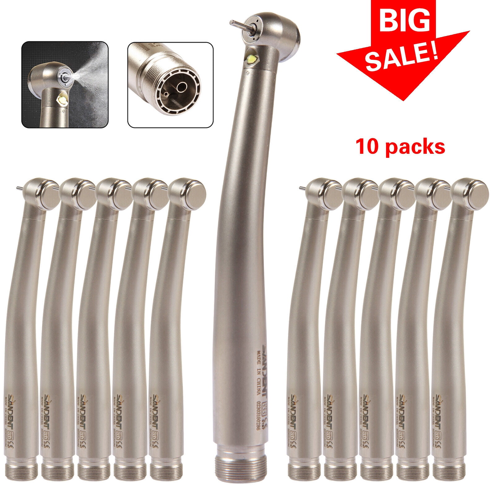 10 sandent Dental high speed handpiece fiber optic LED E-generator ...