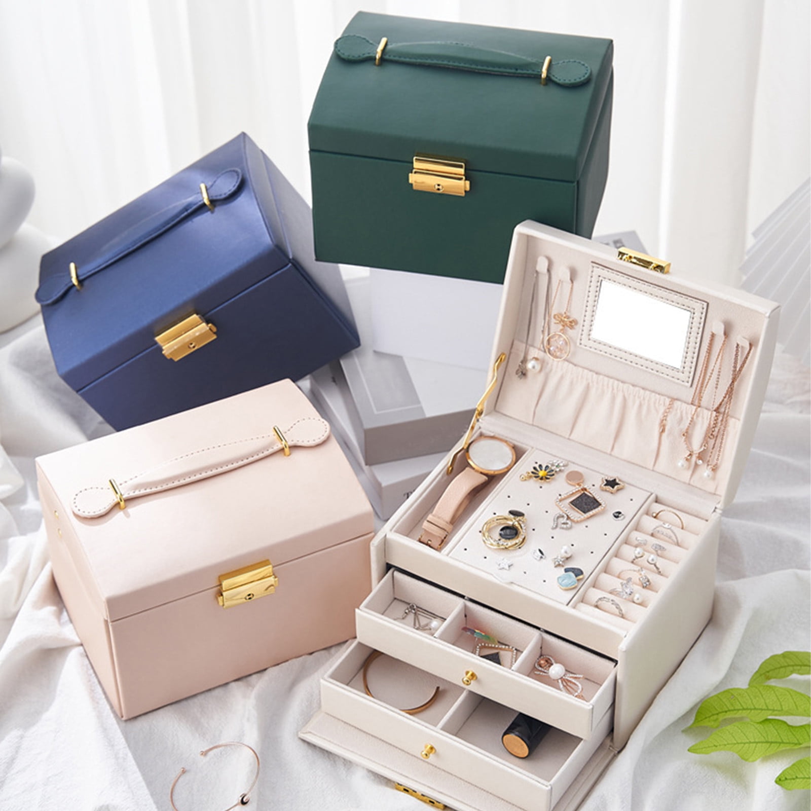 Under 10, security Jewelry Box, Lockable Organizer, 3-Tier Display ...