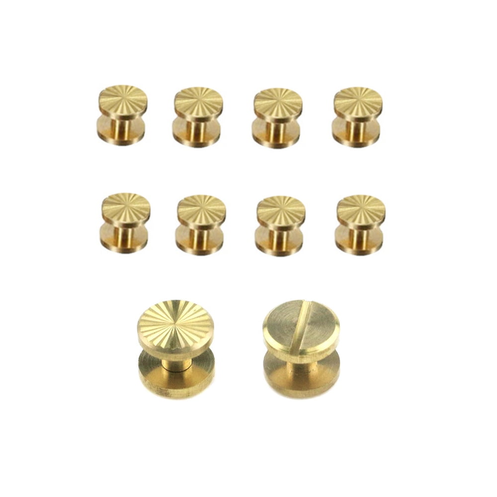 10 set Leather Rivets,Double Cap Chicago Brass Rivets,for DIY Leather ...