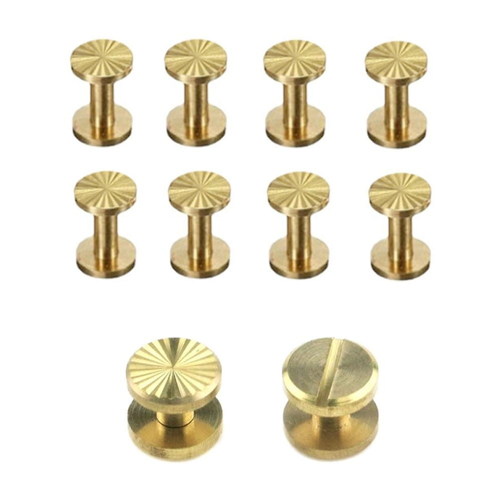 10 set Leather Rivets,Double Cap Chicago Brass Rivets,for DIY Leather ...