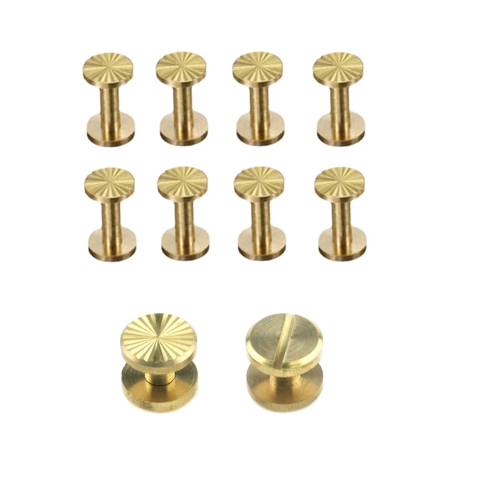 10 set Leather Rivets,Double Cap Chicago Brass Rivets,for DIY Leather ...