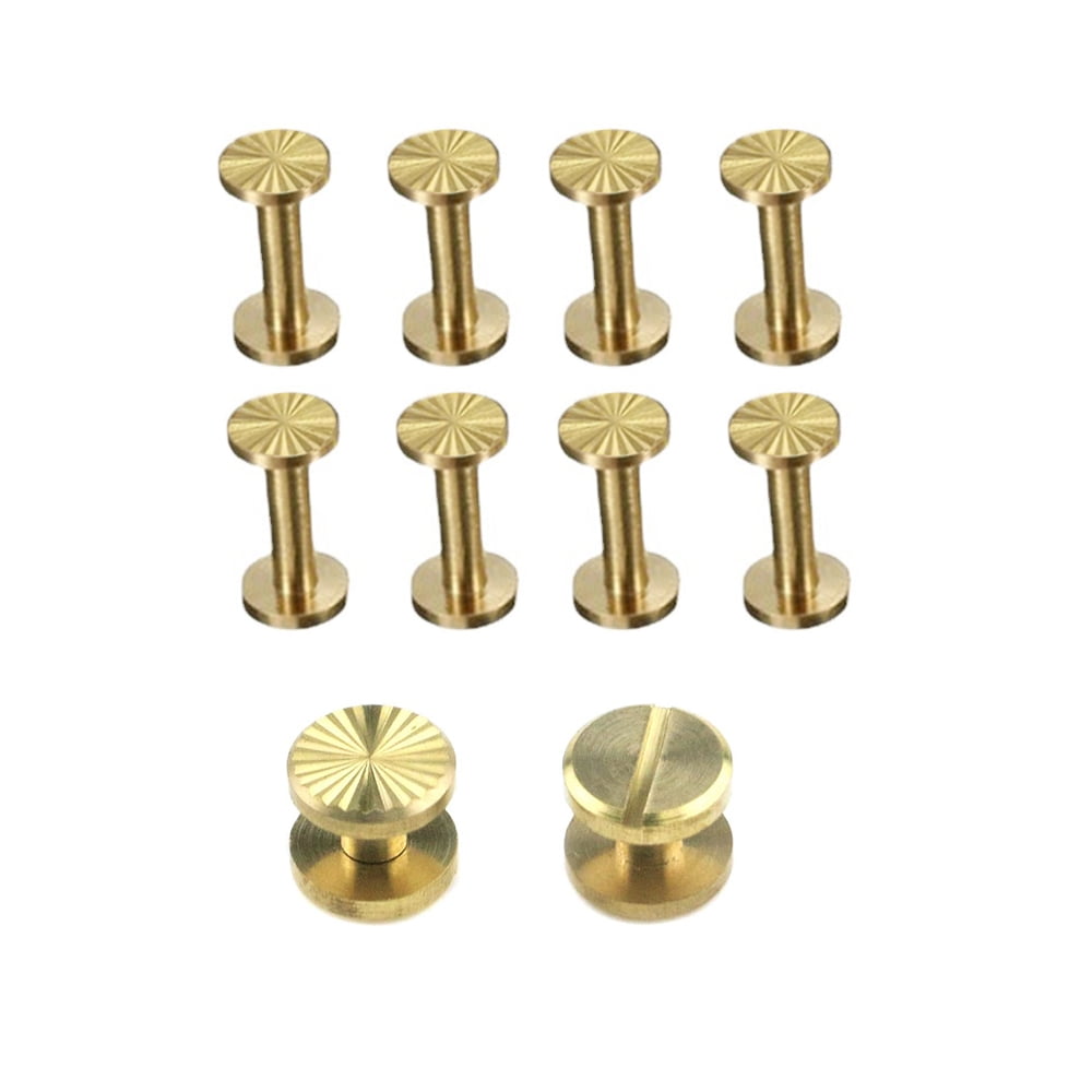 10 set Leather Rivets,Double Cap Chicago Brass Rivets,for DIY Leather ...