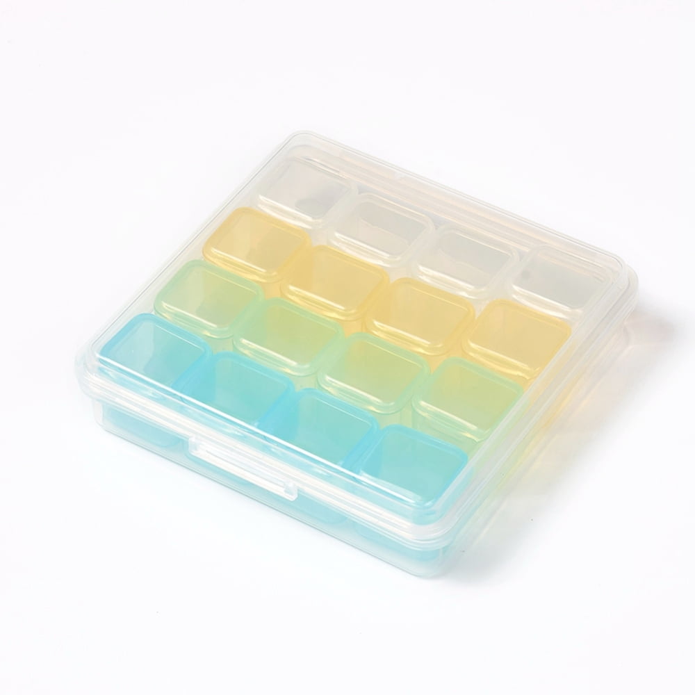 10 set Plastic Bead Containers Flip Top Bead Storage Removable 16 ...
