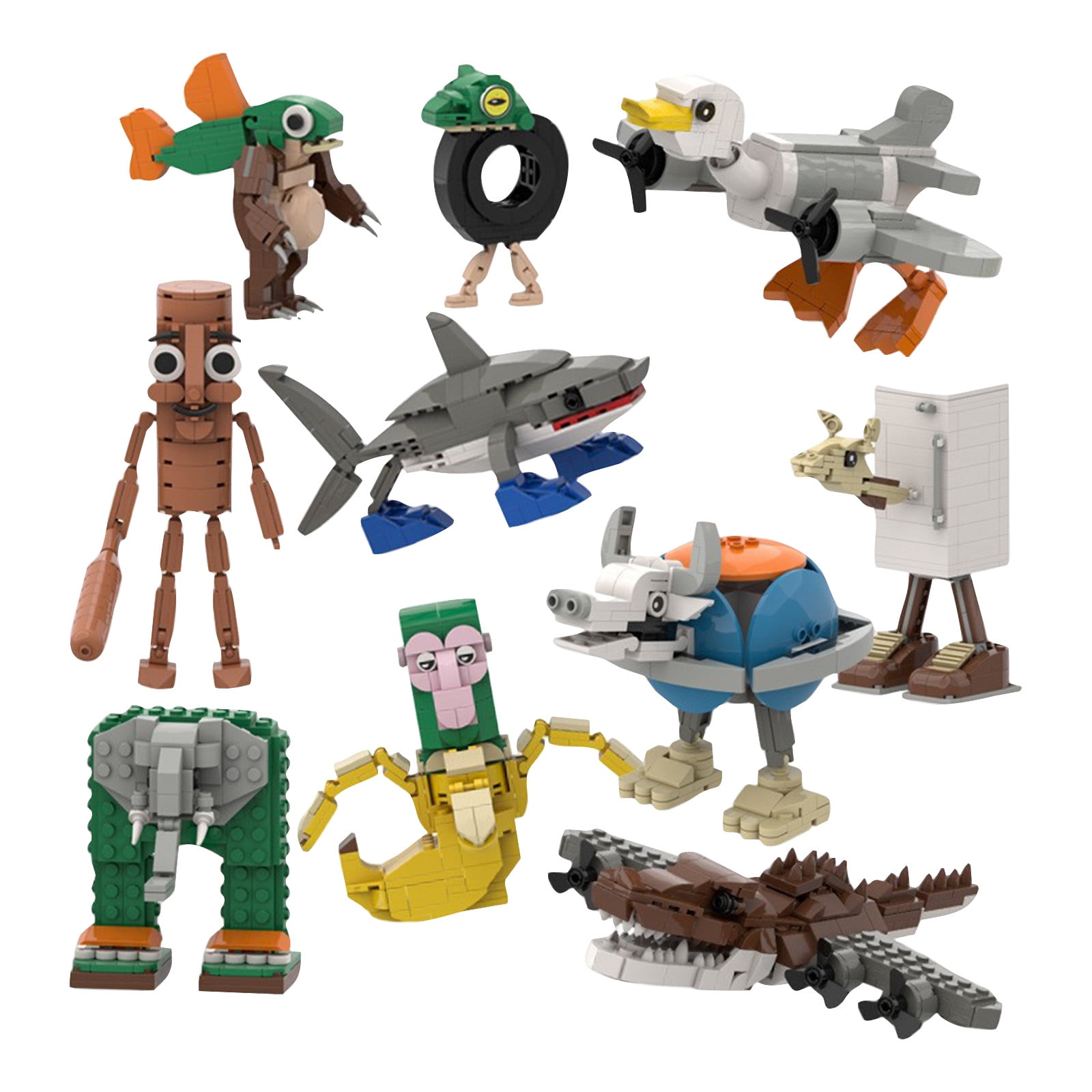 10 sets Italian Brainrot 1483Pcs Building Block Figure Toys, 6.5 ...