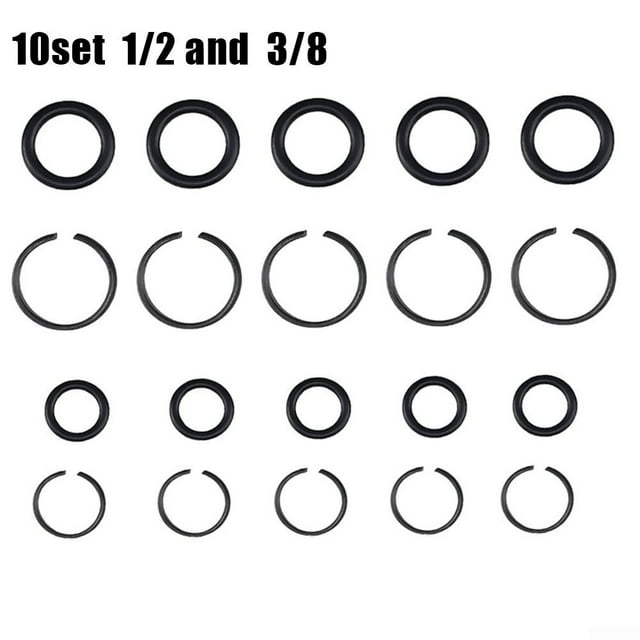 10 sets of Pneumatic Impact Wrench Socket Retainer Rings with O-Ring 1/ ...