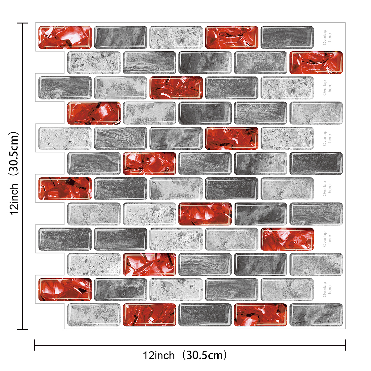 10 sheets Self Adhesive Wall Tile Sticker 3d Ice Crack Pattern ...