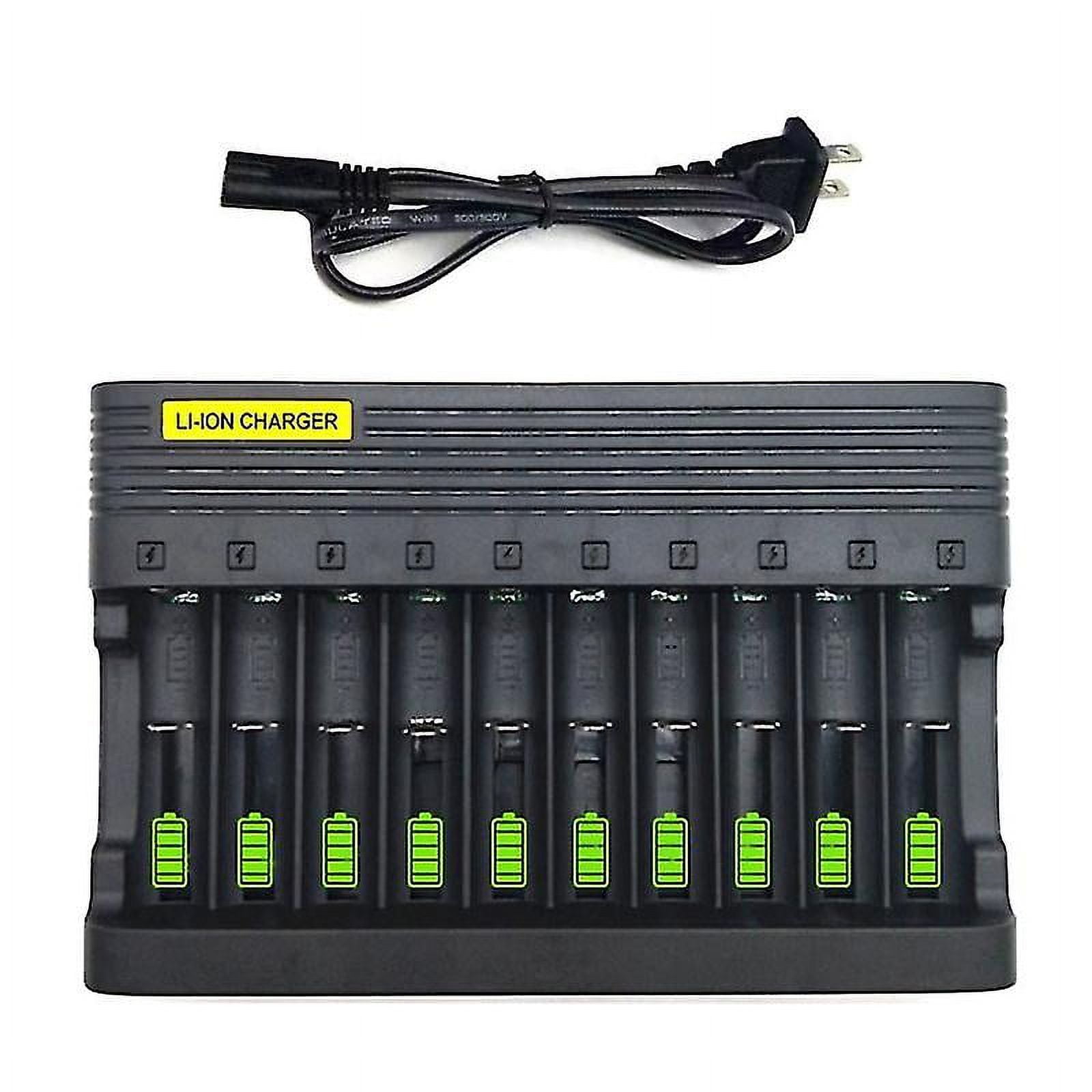10-slot Universal Us Plug Battery Charger 3.7v/4.2v Li-ion Rechargeable ...