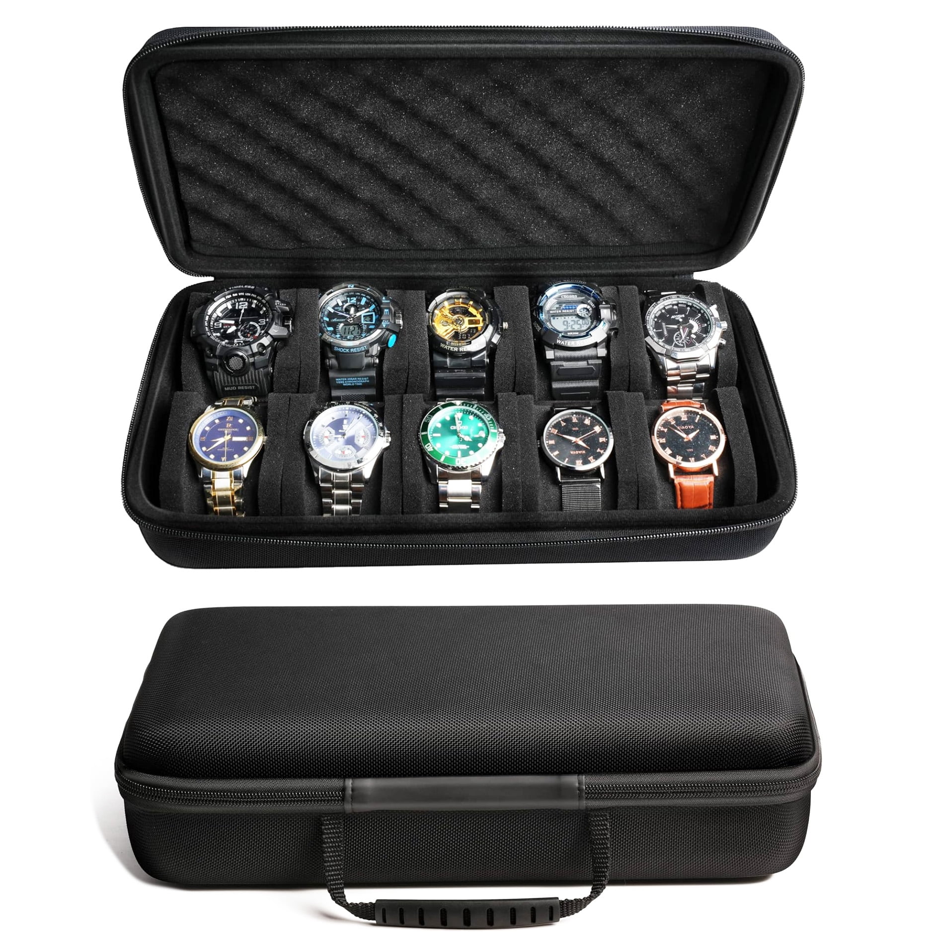 RIGICASE, Hardshell Watch Case, 10 Slots, Travel Watch Organizer ...