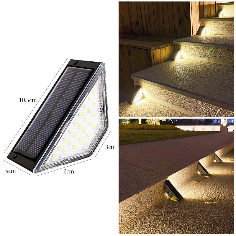 10 solar triangle ladder lights, 24 led warm light, wiring-free ...