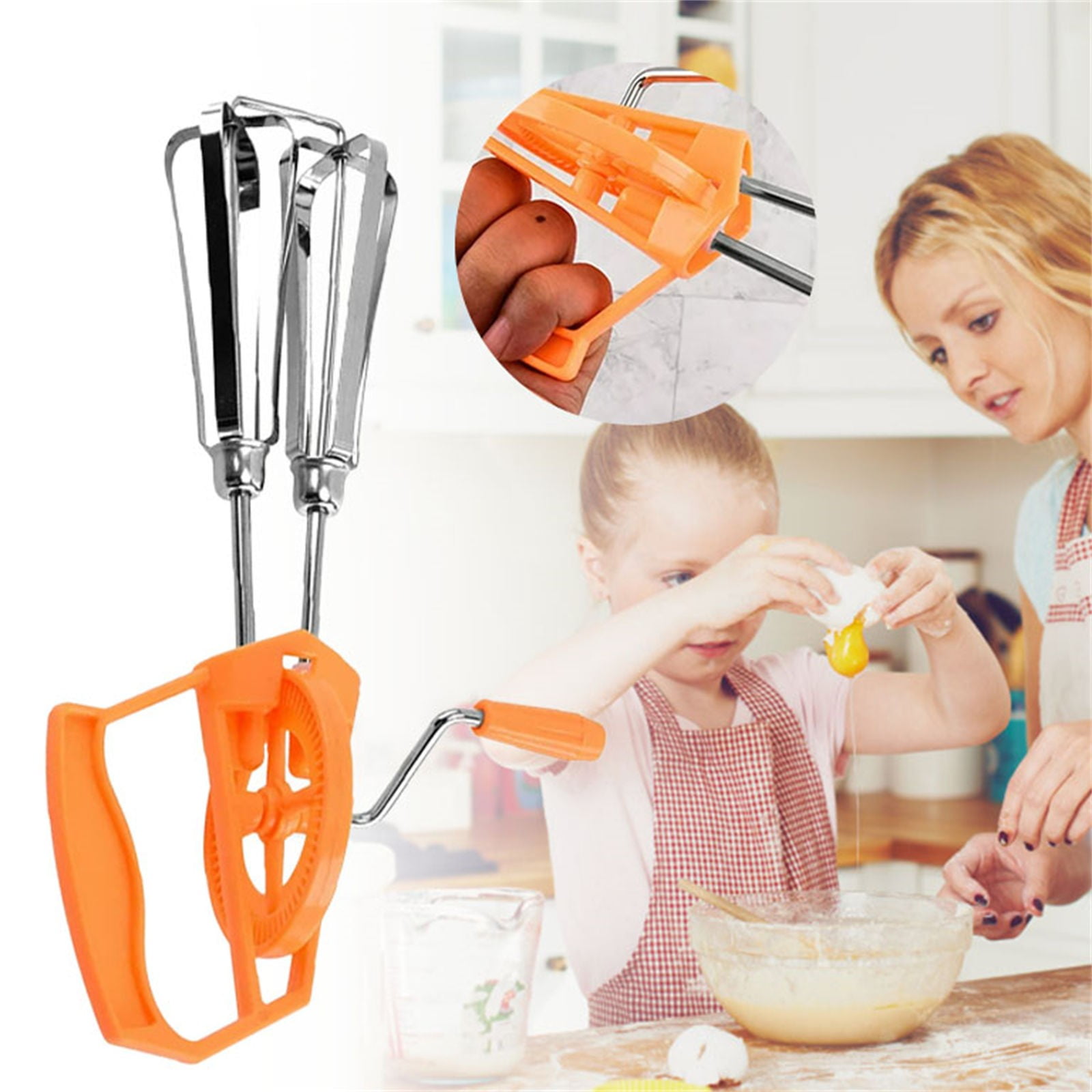 10 "stainless Hand Mixer Fast Semi Automatic Egg Beater And Pasta Tool ...
