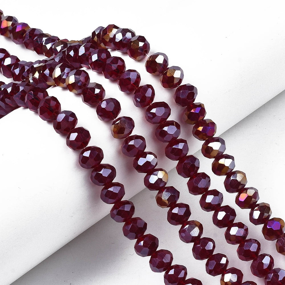 10 strand Electroplate Glass Beads Strands AB color Plated Faceted ...