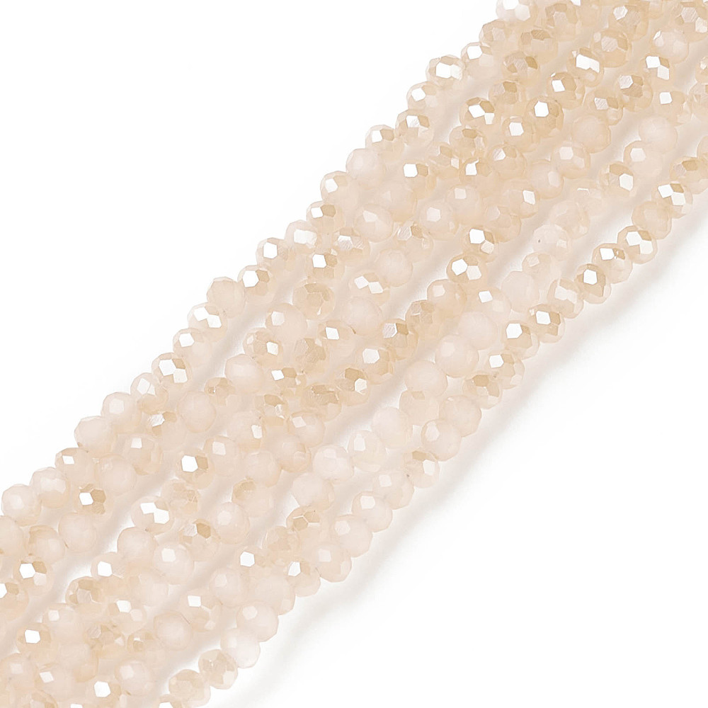 10 strand Electroplate Glass Beads Strands Imitation Jade Half Rainbow ...
