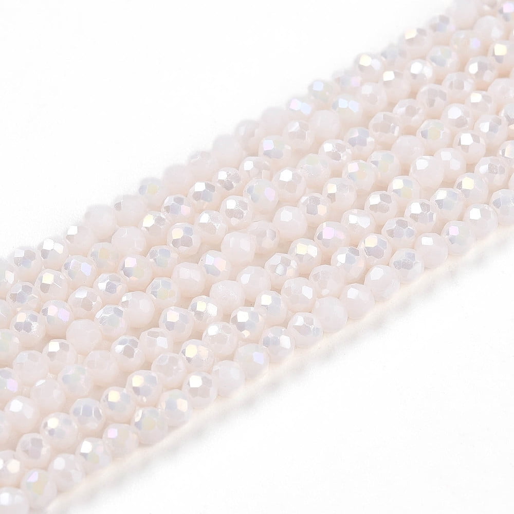 10 strand Electroplate Glass Beads Strands Opaque Solid color AB color ...