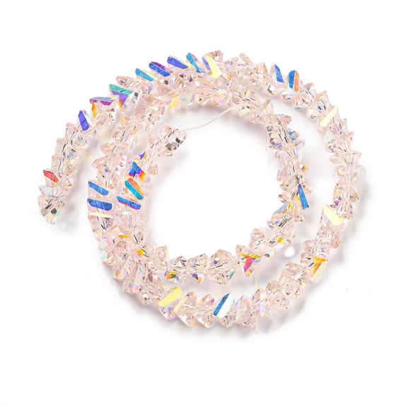 10 strand Electroplate Transparent Glass Beads Strands AB color Plated ...