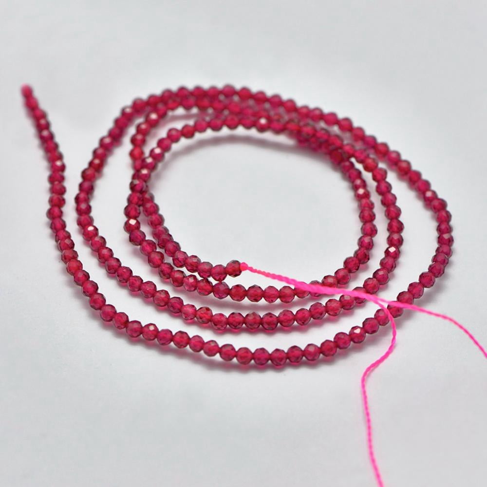 10 strand Glass Imitation Red Corundum Beads Strands Faceted Round 2mm ...