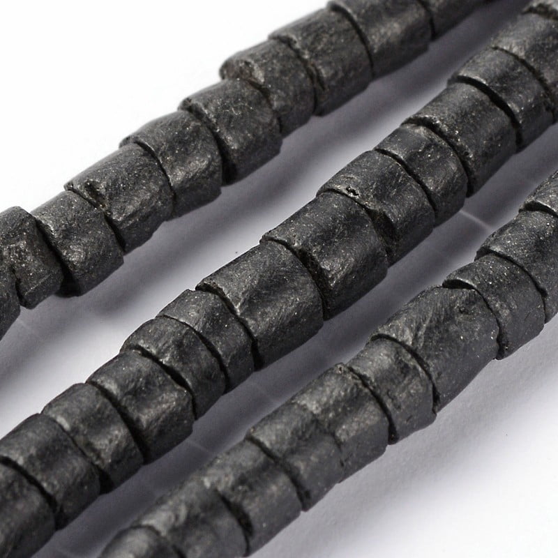 10 strand Natural Coconut Column Bead Strands Black 3.5x2~4mm Hole: 1mm ...