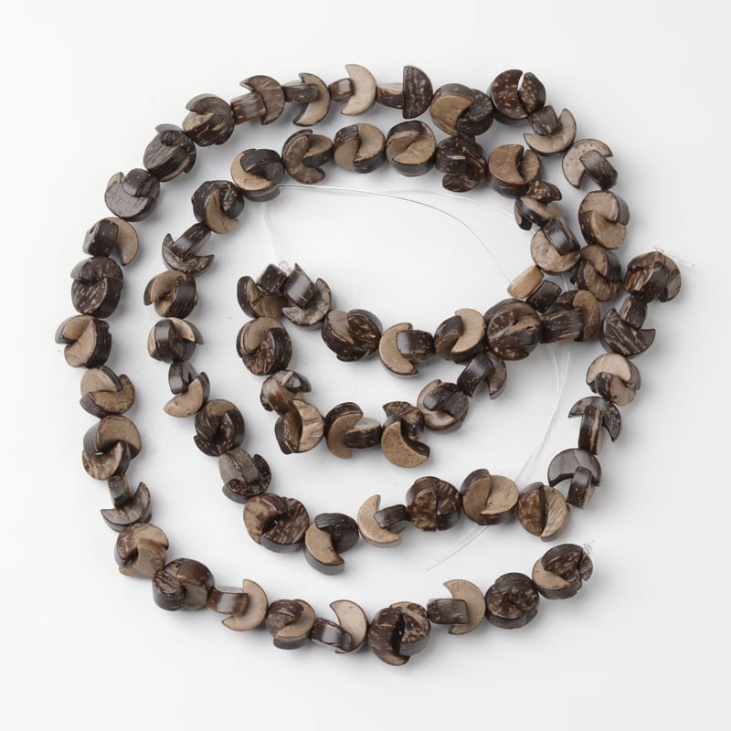 10 strand Natural Coconut Moon Bead Strands Coconut Brown 12x8x5mm Hole ...