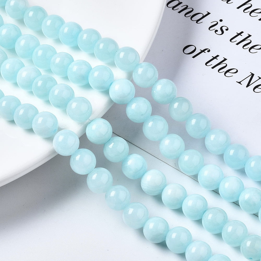 10 strand Natural Dyed Yellow Jade Gemstone Bead Strands Round Light ...