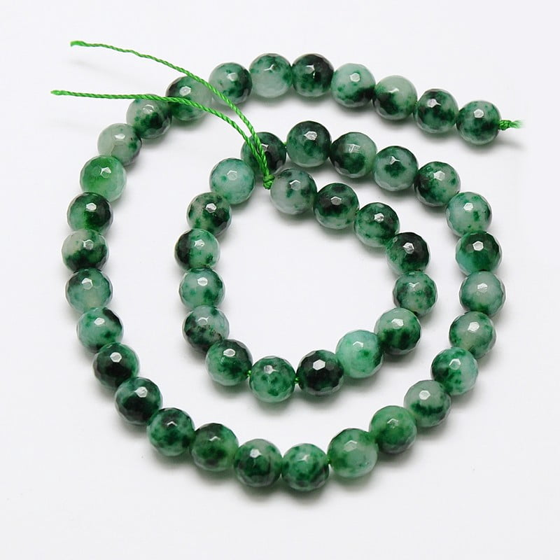 10 strand Natural Malaysia Jade Bead Strands Faceted Round Dyed Beads ...